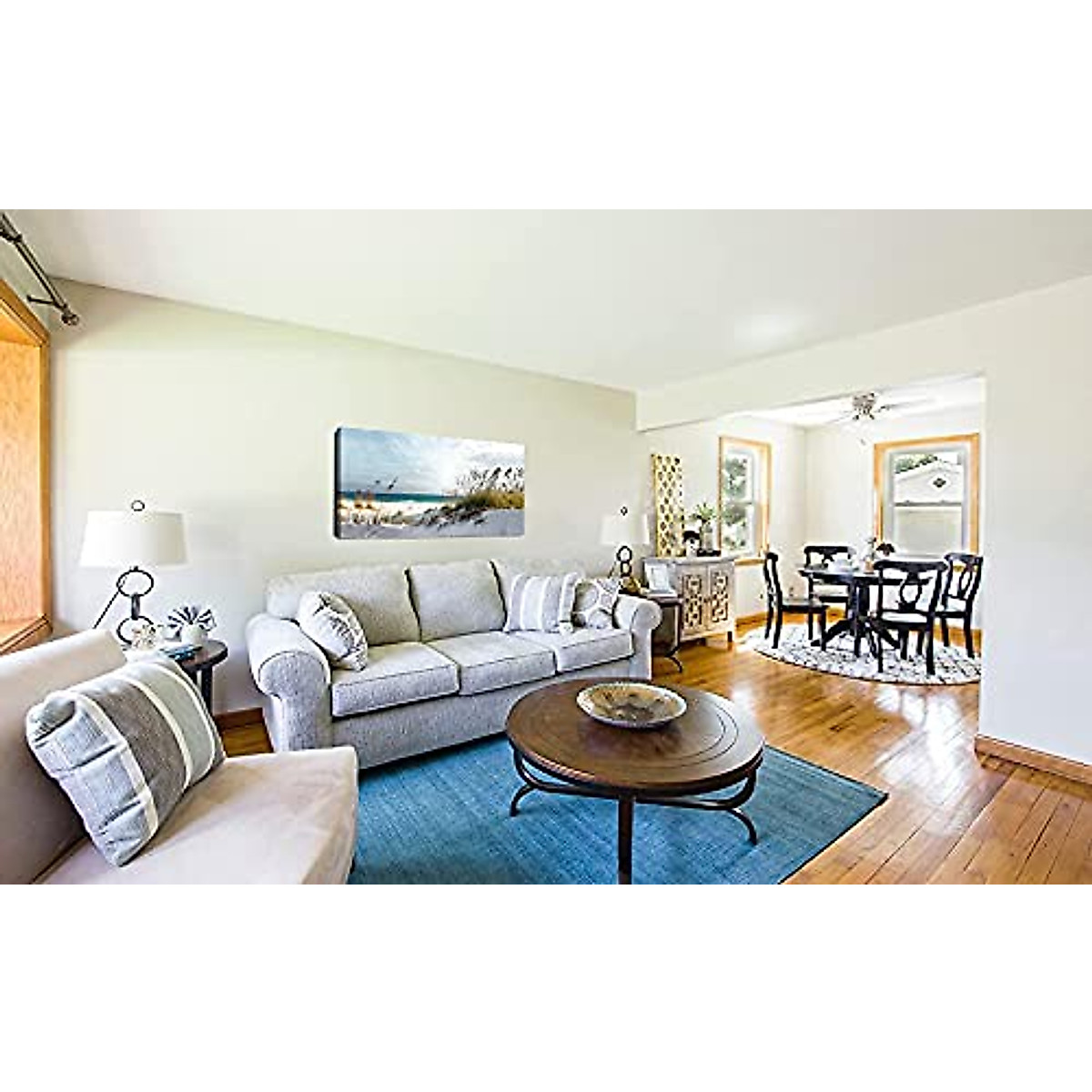 Beach Decor Ocean Decor Beach Wall Art Pictures for Bedroom Living Room Office Beach Wall Decor Ocean Decorations Framed Wall Art Bathroom Paintings Canvas Wall Art Sunshine Sea Waves Artwork 20"X40"