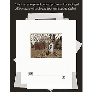 Barn Outhouse Bathroom Decor Brown Beige Neutral Bathroom Matted Photography Handmade Wall Art Picture