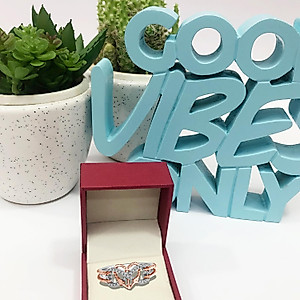 1/10 CT Natural Diamond Two Tone Heart Infinity Anchor Rope Promise Ring 14k White Gold Over Sterling Silver (I-J Color, I2-I3 Clarity, 0.10 Cttw) Ring Size -8.5