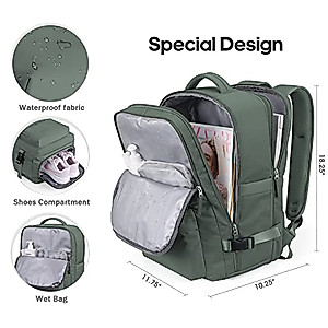 Bagsure Large Travel Backpack for Women Men, 45L Expandable Carry On Backpack, 17 Inch Laptop Backpack Waterproof College Business, Flight Approved