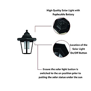 ALOAK Girl Garden Statue with Solar Lights and Welcome Sign 20 Inch, Girl Statue for Home Garden Lawn Patio Décor