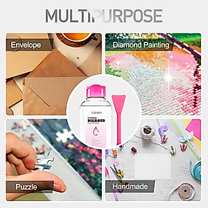 Diamond Painting Sealer, Topwey Diamond Painting Adhesive with Applicator Helps retain Your Diamond Sparkle，Also Applicable to Puzzles for Adults(125ML 4.4 Fl Oz)