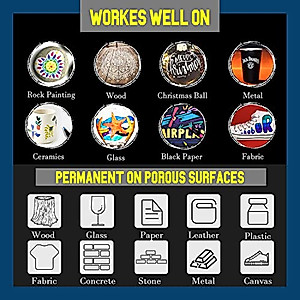 ARTDINGD Acrylic Paint Pens Brush Tip, 12 Colors Markers for Rock Painting, Calligraphy, Scrapbooking, Lettering, Card Making, Sketching, Black Paper, DIY Photo Album