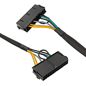 YEZriler 24 Pin to 6 Pin ATX PSU Power Adapter Sleeved Cable for Dell Motherboard with 6 Pin Port 13-inch(33cm)