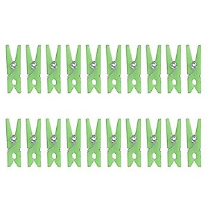 Milisten 100pcs 2.5cm Colored Plastic Clothespin Mini Plastic Clothespins Memo Photo Clips Pegs (Green)