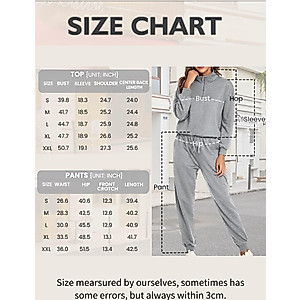 ELESOL 2023 Fall Sweatsuits for Women Set Outfits for Women 2 Piece Sets 1/4 Zip Jogger Sets with Pockets Black S