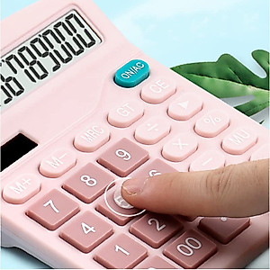 MJWDP Blue Pink 12 Digit Desk Solar Calculator Large Big Buttons Financial Business Accounting Tool for School Student Office (Color : Blue, Size