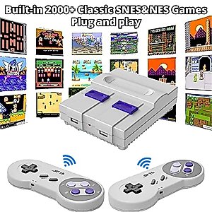 Super Classic Retro Game Console,4K HDMI Video Game System with Built in 2000+ Old School Classic Games and Dual Game Controllers Wireless,Support TF Card and Plug and Play.