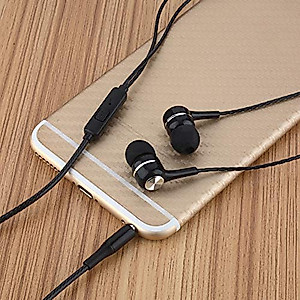 Gaweb Earphones, S12 Universal 3.5mm Earbud Wired Earbuds with Mic for Phone - Black with Mic