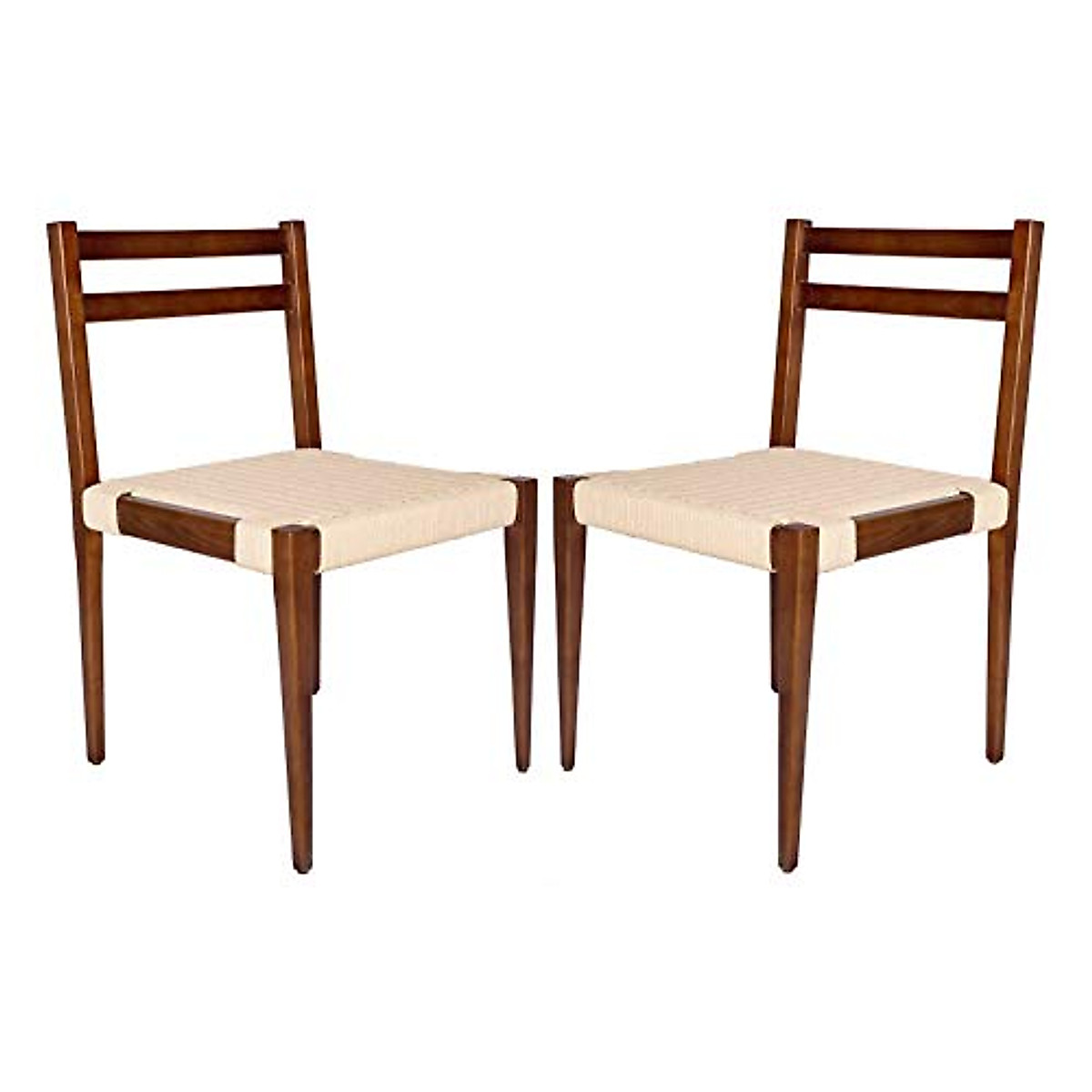 Amazon Brand – Stone & Beam Jane Mid-Century Dining Chair, Set of 2, 19.5"W, Ash Wood, Brown