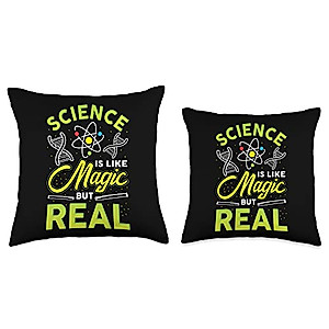 Hipster Lab Scientific Elements Reaction Atoms Funny Science Success Chemistry Motivation Nerd Geek Study Throw Pillow, 16x16, Multicolor