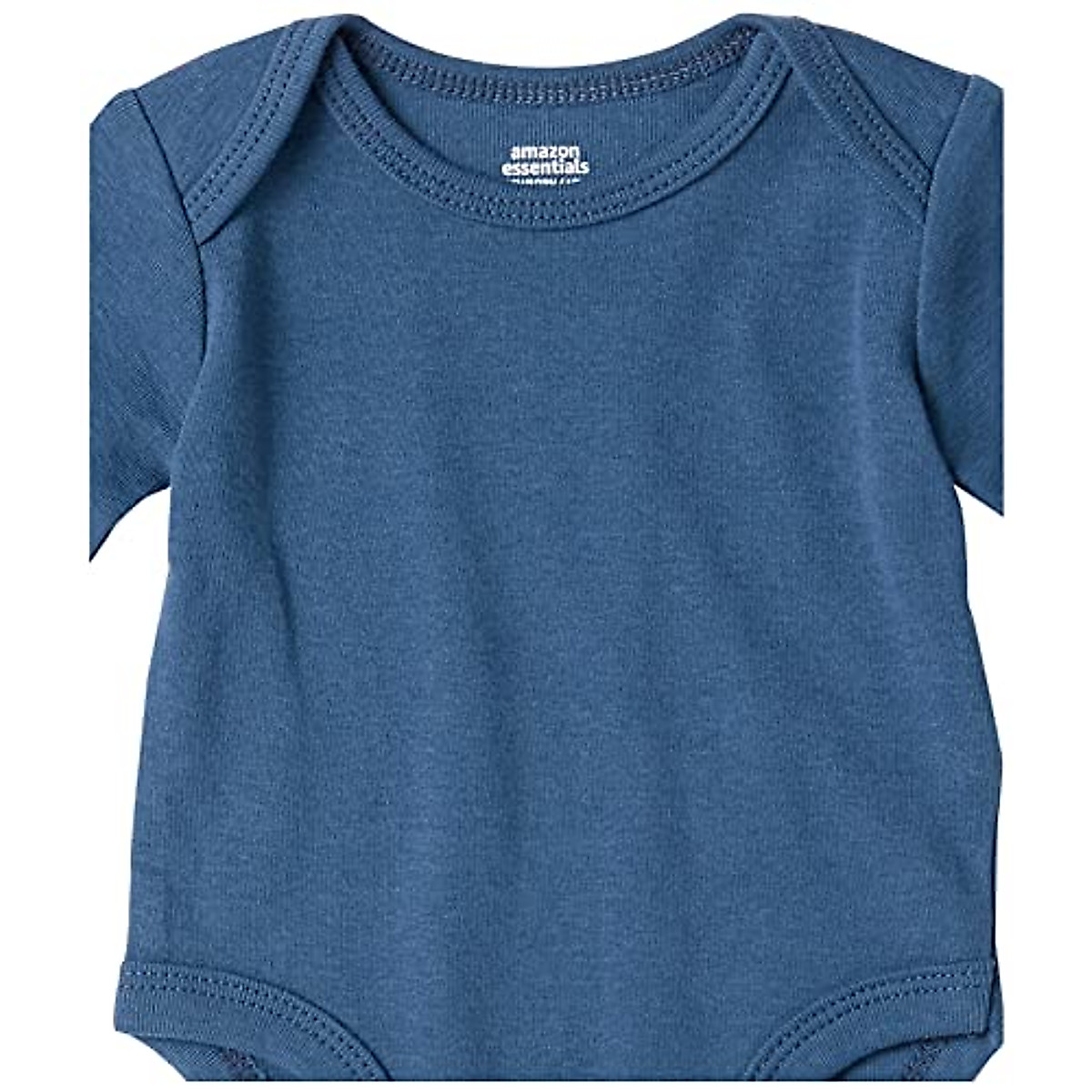 Amazon Essentials Unisex Babies' Long-Sleeve Bodysuits, Pack of 6, Navy/Grey Heather/White, 0-3 Months