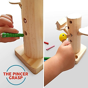 JOJO Fine Motor Skills Toy for Toddlers Montessori Wooden Toys Magnetic Bird Toy Set Woodpecker Catching Bug Game for Boy and Girl Early Preschool Learning Toys Educational Gift 2 3 4 5 Years Old