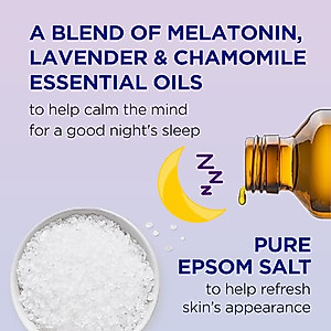 Dr Teal's Foaming Bath with Pure Epsom Salt, Sleep Blend with Melatonin, Lavender & Chamomile Essential Oils, 34 Fl Oz (Pack of 4) (Packaging May Vary)