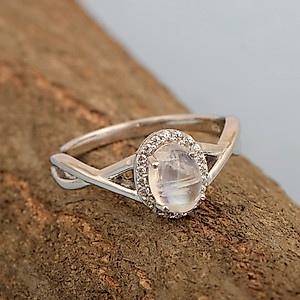 Solitaire Oval 1 Ctw Multi Choice Natural Gemstone Birthstone Sterling Silver 925 Women Wedding Ring GIFT FOR HER Moonstone, Sz7