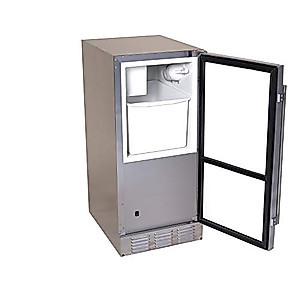 EdgeStar IB250SSOD 15 Inch Wide 20 Lbs. Built-in Outdoor Ice Maker with 25 Lbs. Daily Ice Production - No Drain Required