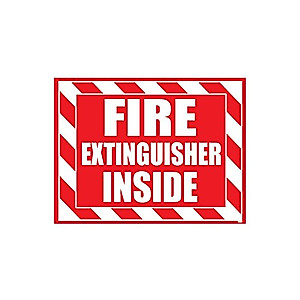 Wrapco (4 Pack) Fire Extinguisher Inside Sticker Decal Sign Self Adhesive for Trucks or Equipment