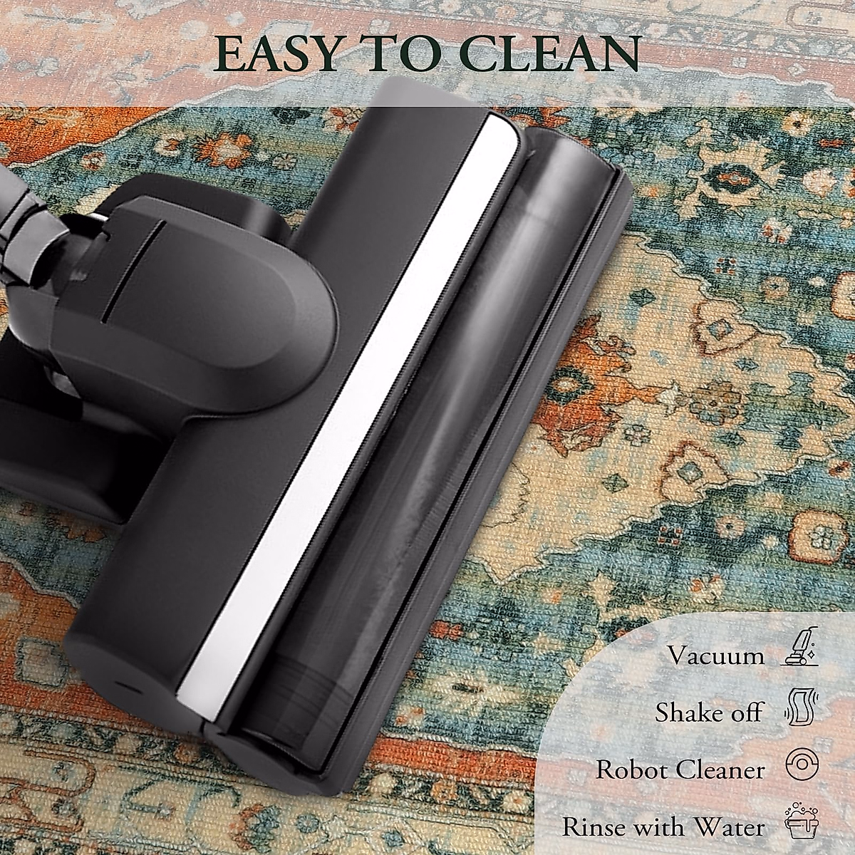 Lahome Boho Retro Ultra-Thin Indoor Door Mat 2x3,Washable Non-Slip 24"x35" Entryway Rugs Low-Pile Absorbent Front Door Doormats Inside Soft Entry Entrance Dirt Trapper,Orange