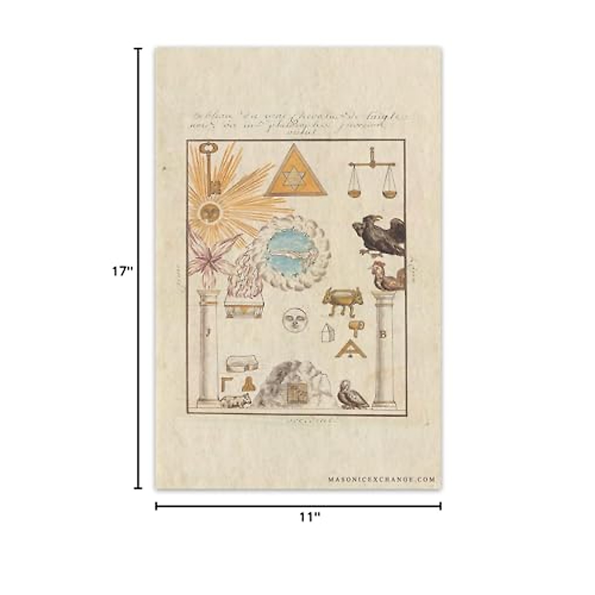 Masonic Poster Rite Scottish Memphis Misraim 57th Degree – Sublime Degree of Rose Croix of Germany or Knight of the Black Eagle – Illustration of the Truth (11"x17" Poster)