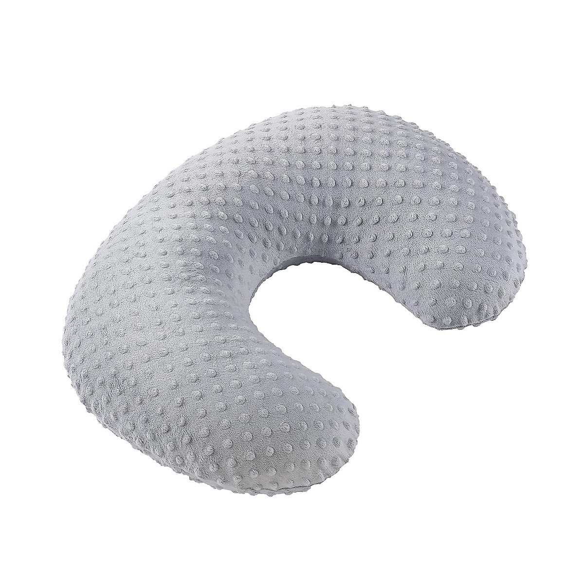 QUENESS Nursing Pillow Cover Breastfeeding Pillow Cases Minky Dot Slipcover (Gray)