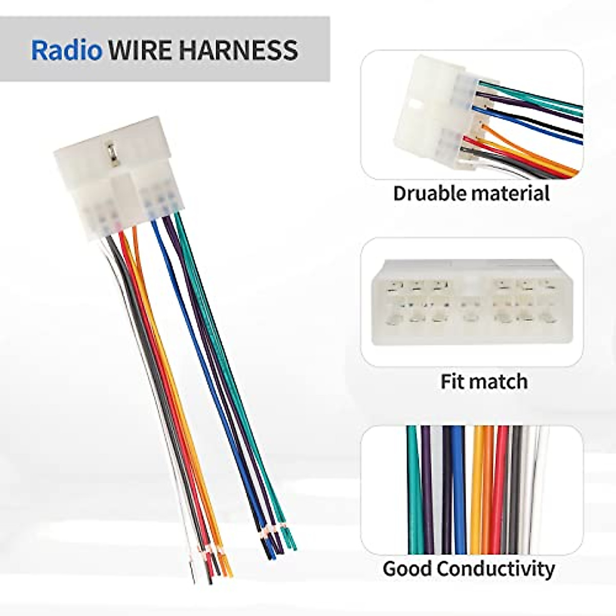 RED WOLF Replacement for 1988-1996 Jeep Eagle Wrangler YJ, 1990-1992 Dodge Monaco Aftermarket Radio Stereo Wiring Harness Adapter Connector