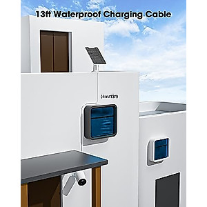 Solar Panel Charger Compatible with Google Nest Camera Outdoor & Indoor (Battery Version), 5W Solar Power for Google Nest Cam, IP65 Weatherproof, w/Secure Wall Mount & Screwdriver, 13ft Cable, 3 Pack