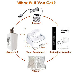 Kopmath Cat Water Fountain for Multiple Pets, 4 Tiers, 95oz/2.8L, Whisper Quiet Pump, Scientific Filtration, Easy to Set up & Clean, Emergency Water Storage, Large Dog Water Dispenser, with Power Plug