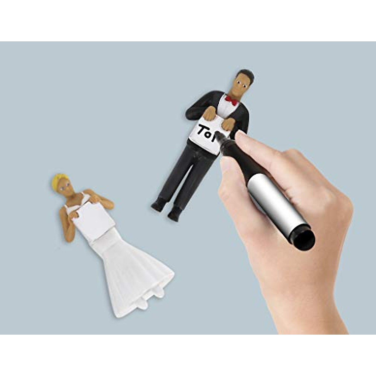 Drinking Buddies Happy Couple Themed Reuseable Glass Drink Markers, Bride & Groom