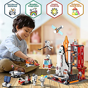 Space Exploration Shuttle Toys for 6 7 8 9 10 11 12 Year Old Kids, 11-in-1 STEM Aerospace Rocket Building Kit for 6-12 Year Old Boys Girls, Best Gifts for Christmas Birthday - 855pcs