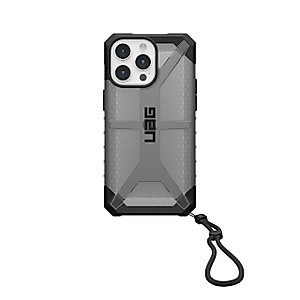 URBAN ARMOR GEAR UAG Designed for iPhone 15 Pro Max Case Plasma Ash 6.7" Bundle with UAG Paracord Lanyard Adjustable Wrist Strap Black