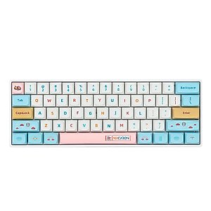 EPOMAKER SK61 61 Keys Hot Swappable Mechanical Keyboard with RGB Backlit, NKRO, IP6X Waterproof, Type-C Cable for Win/Mac/Gaming (Gateron Optical Brown, Macaron)