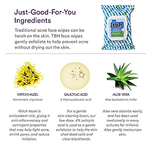 TBH Kids Spot Wash Wipes - Cleansing Face Wipes - Acne Prevention - Sulfate, Paraben Free - 30 Pack.