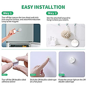 Otai, Motion Sensor Light Warm White, Searik Battery Powered LED Night Light Safety Light Ladder Light Cabinet Light downstairs, Bathroom, Closet, Corridor, Bedroom, Kitchen, Path, 1 Set