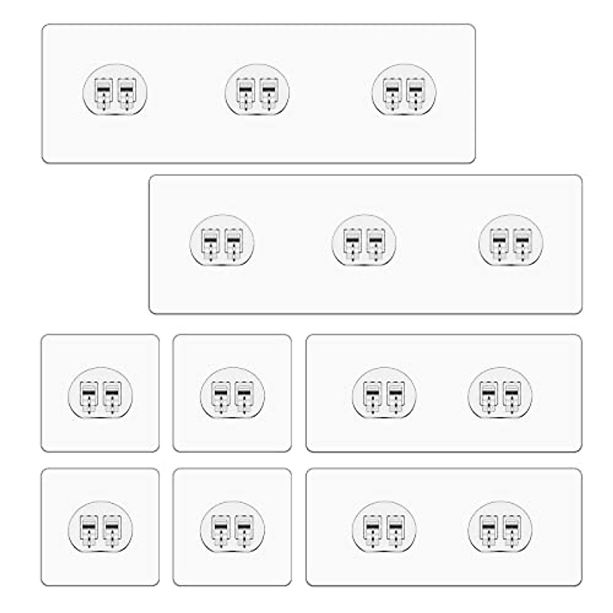 8 Pack Shower Caddy Adhesive Replacement, Adhesive Shower Hooks Strong Adhesive Wall Hooks Waterproof Adhesive Hooks for Shower Caddy, No Drilling