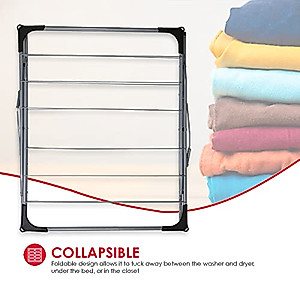 Home Basics 2-Tier Clothes Dryer Drying Rack,Silver