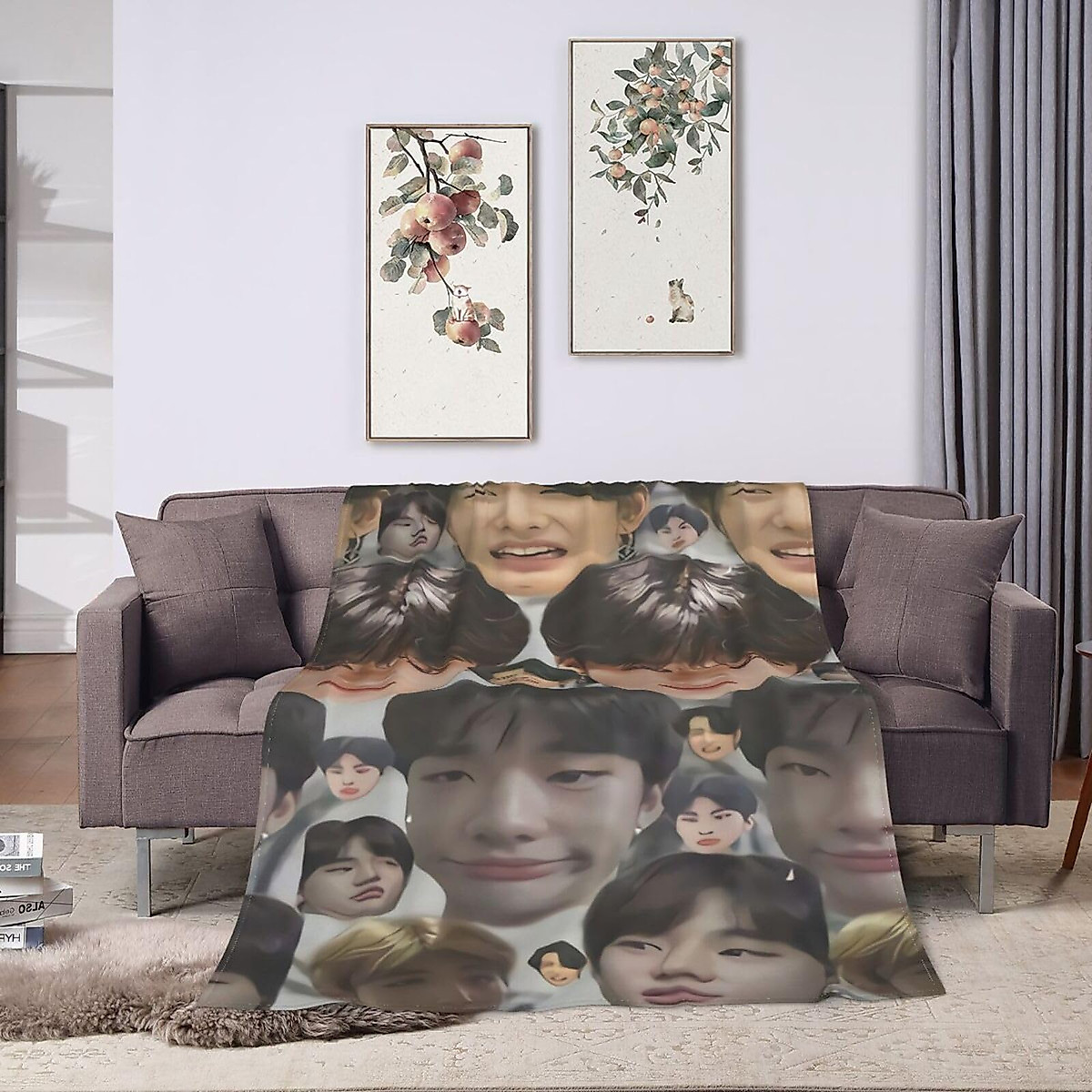 Stray Kids Hyunjin Blanket Ultra-Soft Micro Fleece Blankets Throw Blankets Decoration Gift for Decor Home Sofa,Office,Dormitory Bed car Camp Couch All Seasons