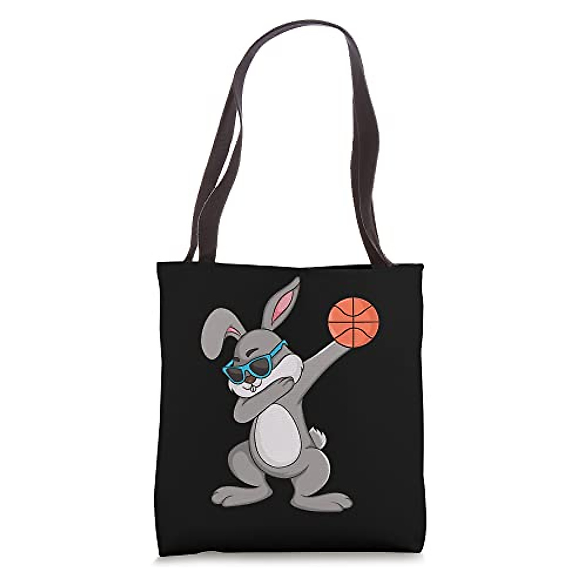 Dabbing Rabbit Boys Teens Easter basketball Egg bunny Kids Tote Bag