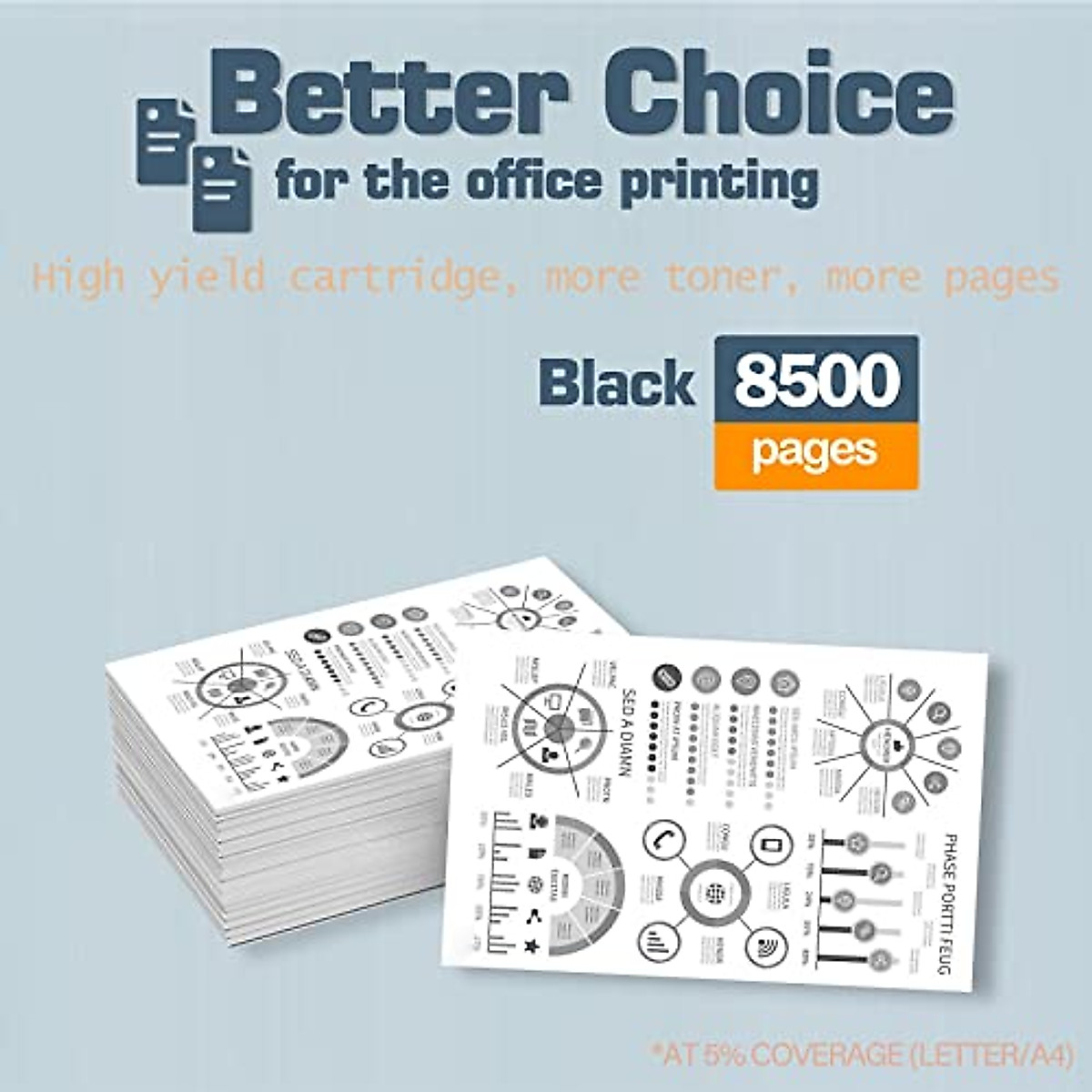 TN750 Compatible TN-750 Black High Yield Toner Cartridge Replacement for Brother TN-750 HL-5440D HL-5450DN DCP-8110DN DCP-8150DN MFC-8710DW Toner.(3 Pack)