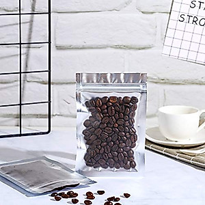 100 Pieces Storage Bags Holographic Packaging Bags Storage Bag for Food Storage (Silver, 3.3 x 5.1 Inch)