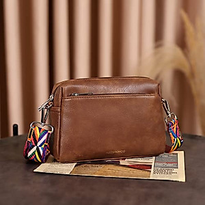 WESTBRONCO Small Crossbody Bags for Women, Shoulder Handbags, Wallet Satchel Purse with Adjustable Strap Brown