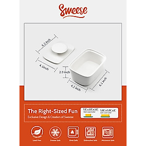 Sweese Large Butter Dish with Lid, Porcelain Butter Keeper Container - Perfect for East Coast, West Coast Butter and Kerrygold Butter, Butter Crock with Lid, Gift - White