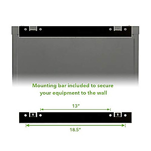 NavePoint 18U Deluxe IT Wallmount Cabinet Enclosure 19-Inch Server Network Rack with Locking Glass Door 16-Inches Deep Black with Shelves