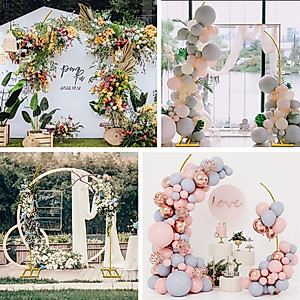 ZpigToor Metal Wedding Arch Stand,Set of 2 Gold Curved Top Arch Backdrop Stand Wedding Arches for Ceremony Birthday Anniversary Baby Shower Floral Stand Background Decoration (Gold,7.8FT & 6.7FT)