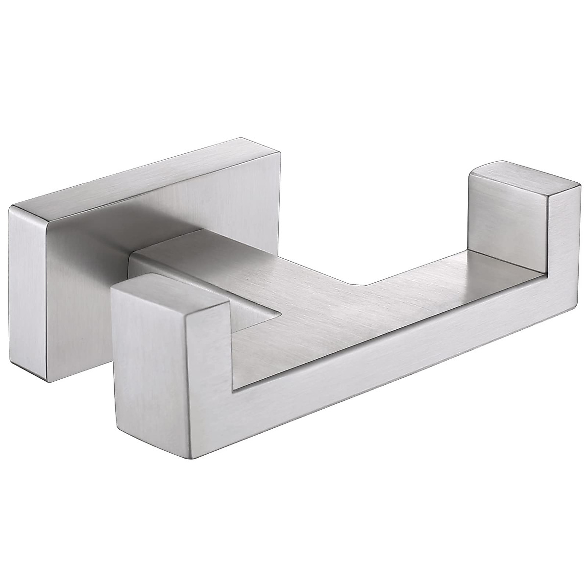 Suyar Double Bath Towel Hook, SUS304 Stainless Steel Double Robe Hook, Bathroom Kitchen Towel Hanger, Hand Towel Holder for Wall, Brushed Nickel