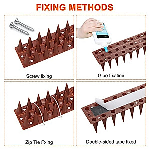 MECCANIXITY Bird Spikes 13 Inch Plastic Deterrent Spikes for Anti Cat Pigeon for Outdoor Keep Bird Away (Cream, Pack of 12)