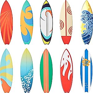 60 Pieces Surfboards Cut Out Accents Tropical Beach Decorations Hawaii Cutouts Paper Surfboard Sign for Summer Bulletin Board Classroom School Surf Party