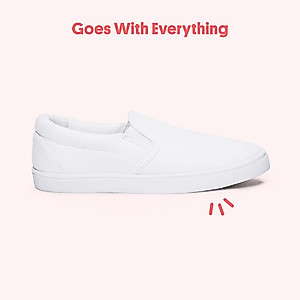 FabKids Kids Sneakers Boys Girls White Canvas Shoes Slip On Low Top Footwear for Little Kids Size 1