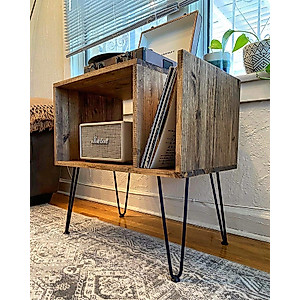Table For Record Player Stand Cabinet MCM Mid Century Modern with Hairpin Legs