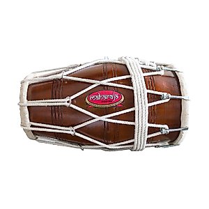 Special Dholak Drum by Maharaja Musicals, Professional Quality, Sheesham Wood, Padded Bag, Spanner, Dholki Musicals Instrument (PDI-BBC)