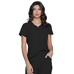 HeartSoul Break On Through Women Scrubs Top V-Neck HS710, S, Black
